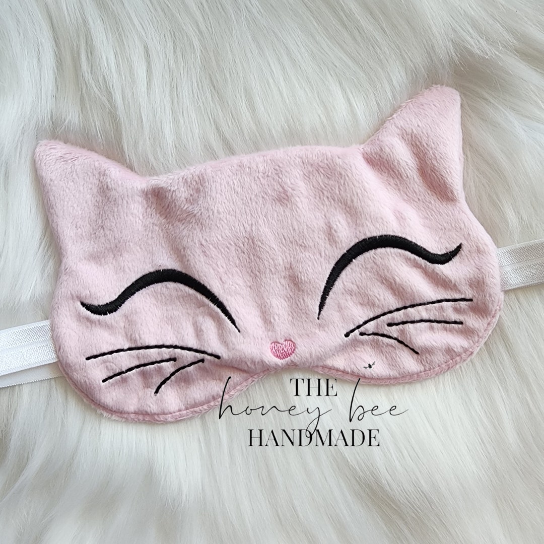 Pink Kitty Cat Sleep Mask, Nap Mask, Sleep, Mask, Super Soft, Night ...