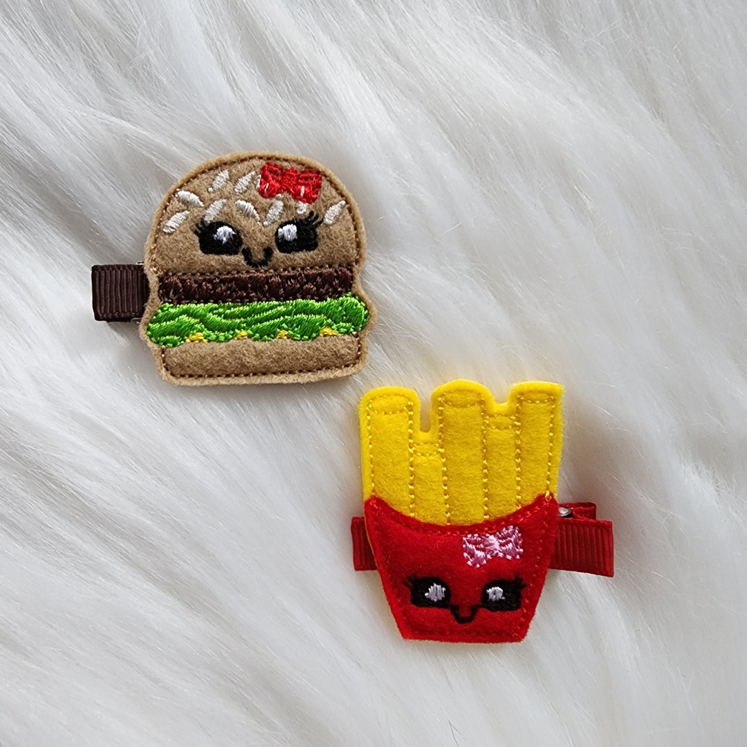 Burger and Fries Feltie Hair Clip, Felt Clip, Hair Accessories ...