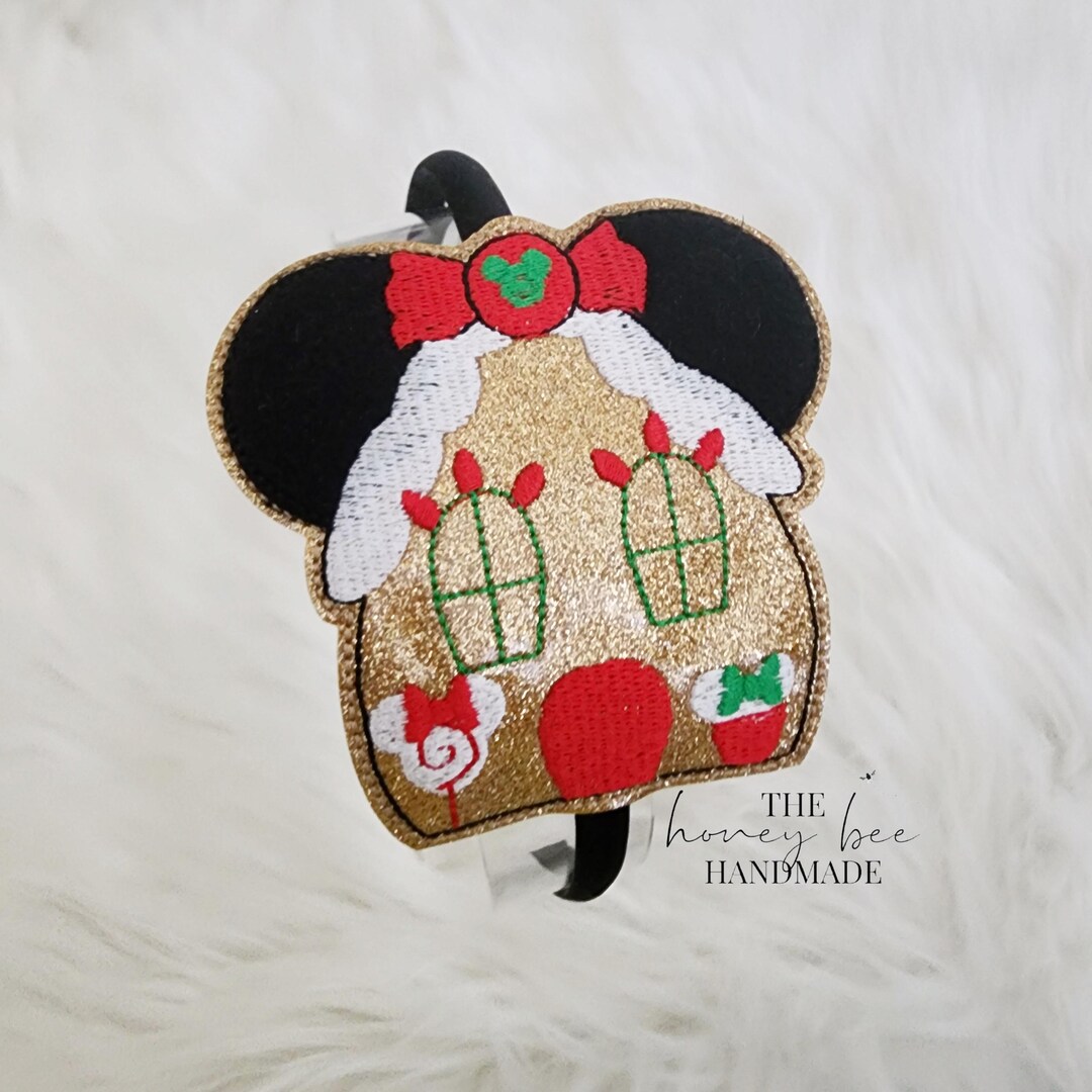 Glitter Miss Mouse Gingerbread House Headband Slider, Headband ...