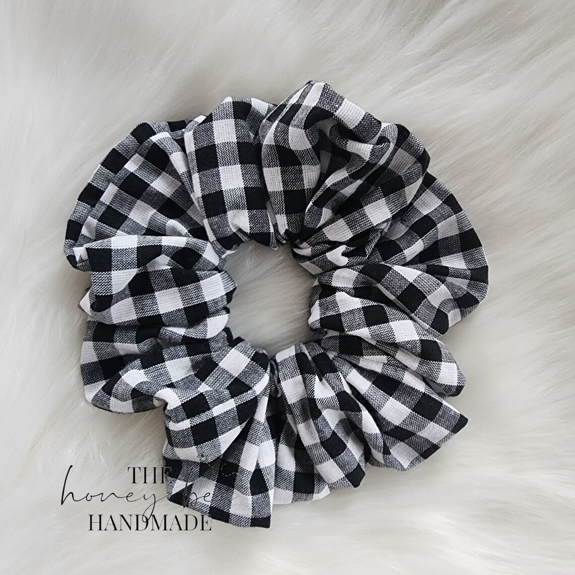 Monochrome Plaid Scrunchie - Add a Touch of Elegance to Your Hair! - Etsy