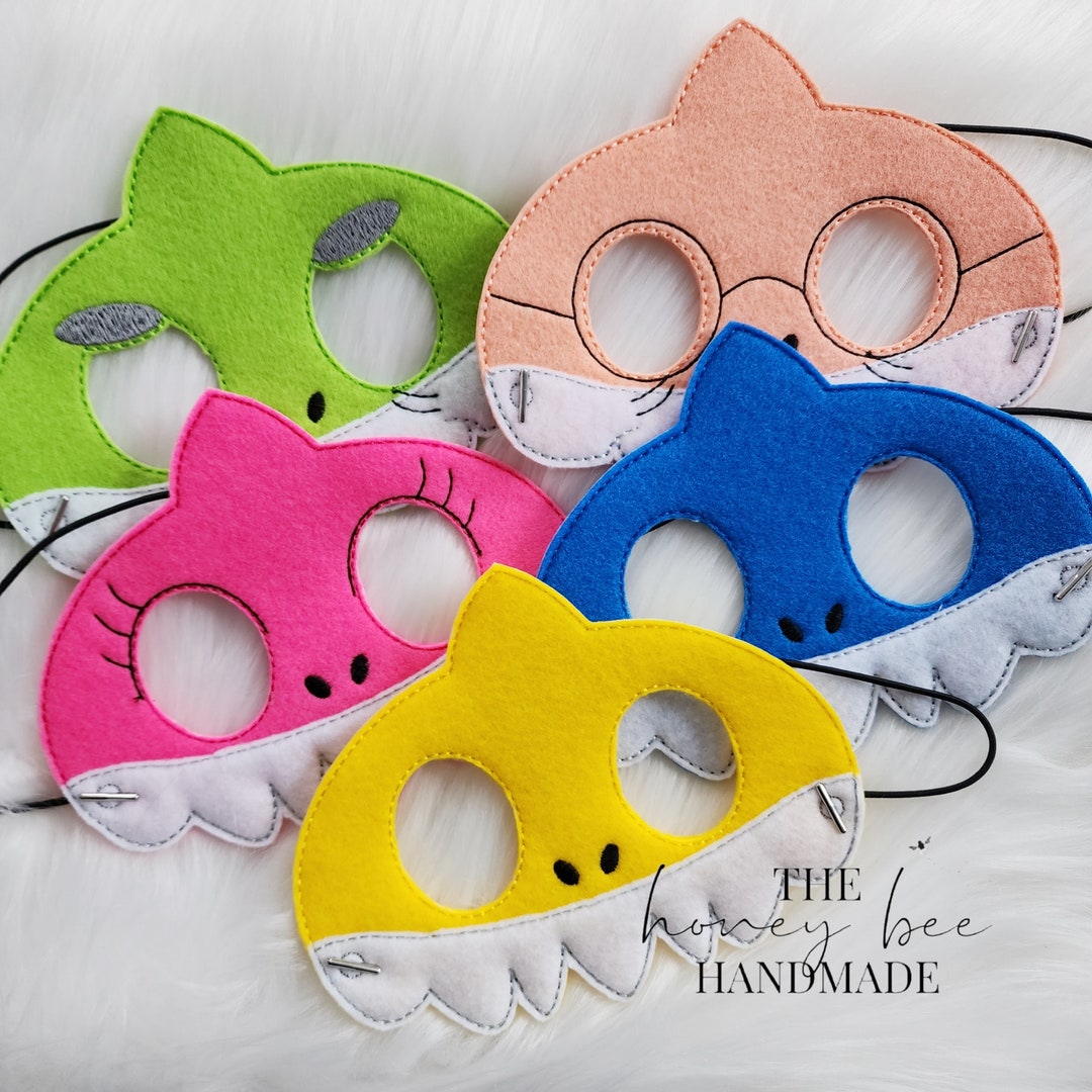Shark Family Masks, Child Size, Dress Up, Quiet Play, Costume, Felt ...