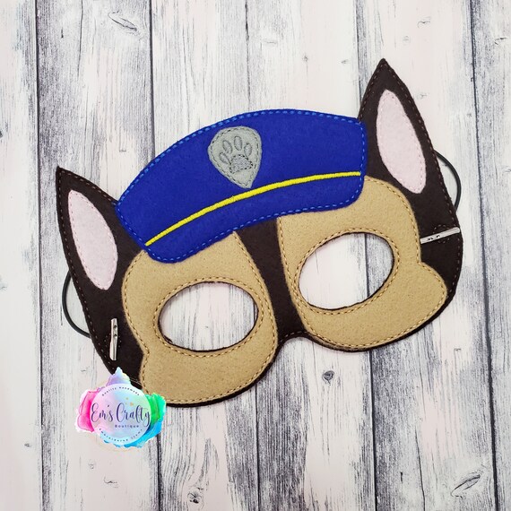 Chase Police Dog Felt Mask Set /felt Mask/party Favor Felt - Etsy