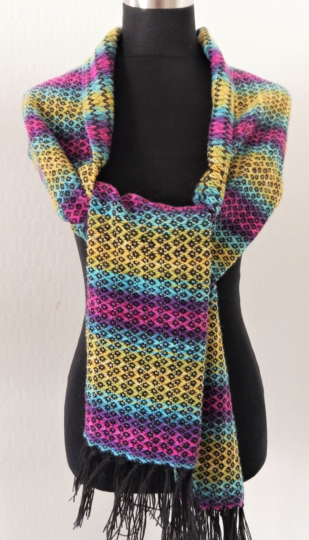 Handwoven Colorful Scarf, Wool - Etsy