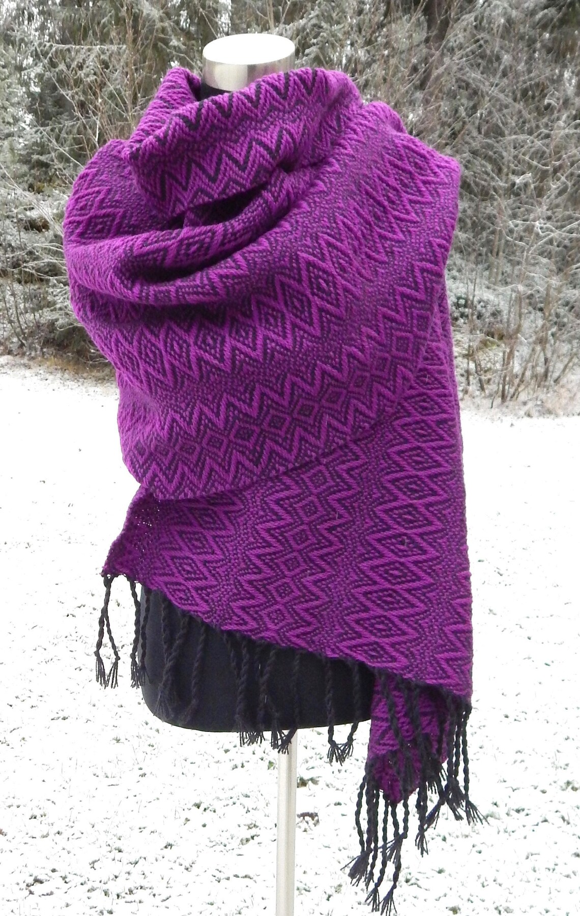 Hand Woven autumn Shawl, Scarf, Throw, Blanket, Wool - Etsy