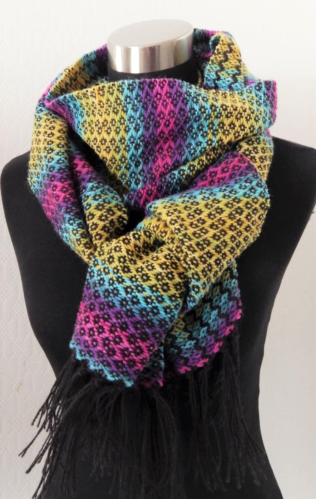 Handwoven Colorful Scarf, Wool - Etsy
