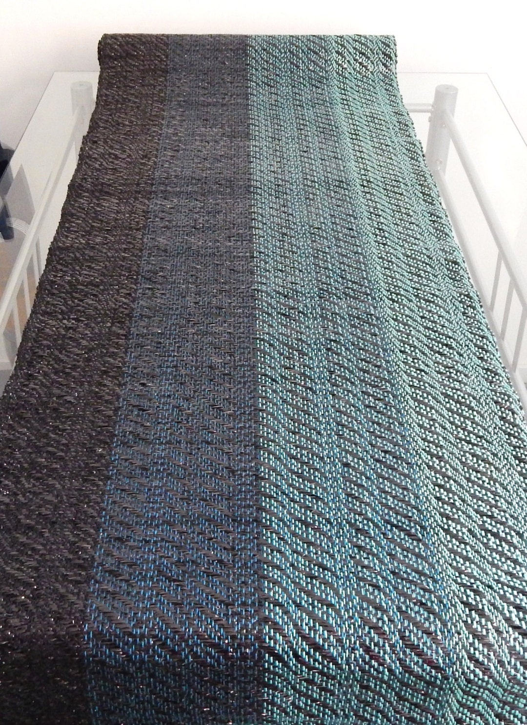 Handwoven "waves"- Table Runner, Recycled Materials, 50 X 260 Cm - Etsy