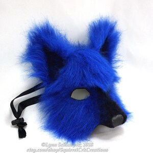 Fur Wolf Mask, Faux Fur, Leather Mask, Blue Wolf, Fox Mask, Animal Mask ...