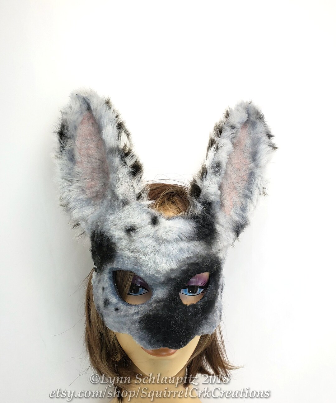 Fur Rabbit Mask, Fursuit, Fur Suit, Animal Mask, Faux Fur, Leather ...