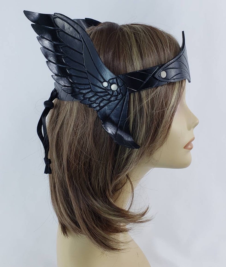 Valkyrie Crown Leather Wing Crown Viking Garb Helmet | Etsy