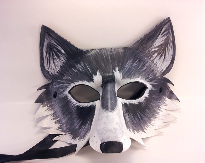 Leather Gray Wolf Mask - Etsy