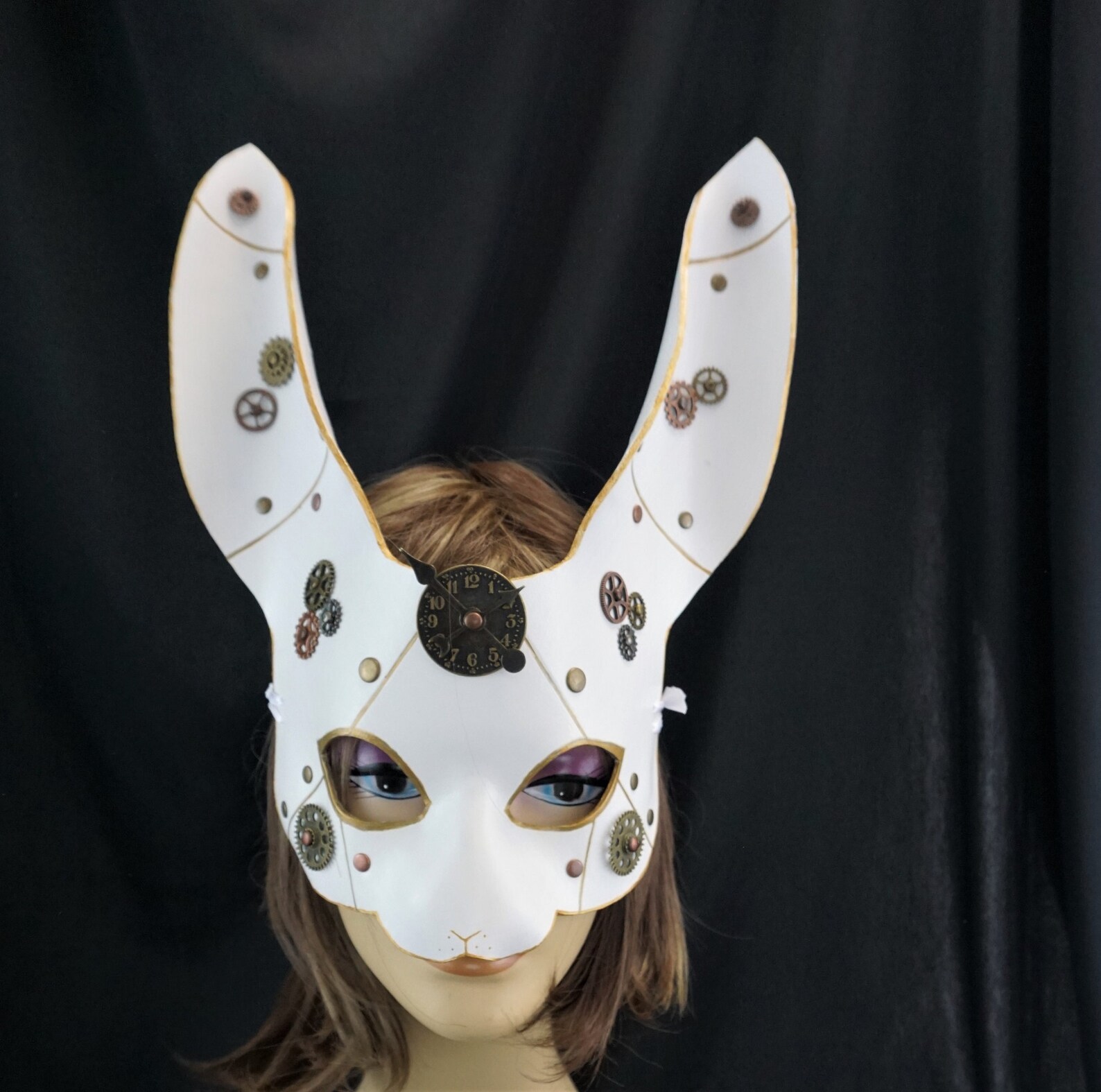 Rabbit Mask Steampunk Rabbit Leather mask White Rabbit | Etsy