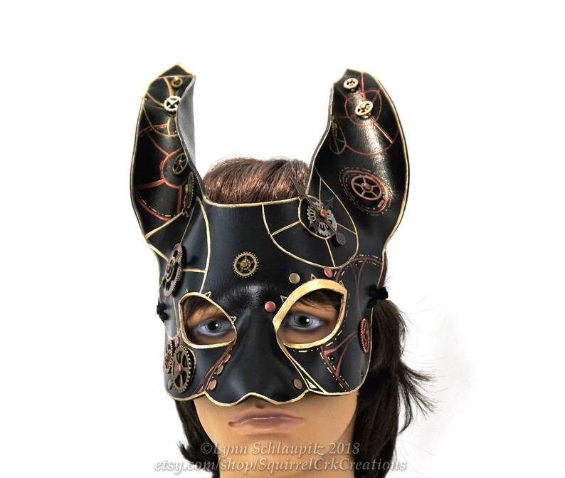 Steampunk Rabbit Mask Animal mask larp Leather Steampunk | Etsy