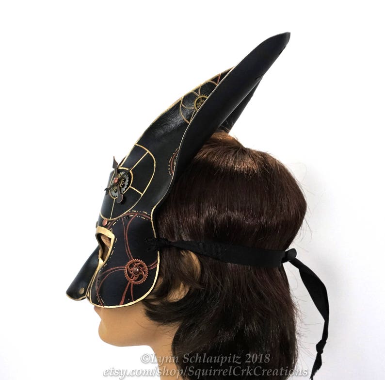 Steampunk Rabbit Mask Animal mask larp Leather Steampunk | Etsy