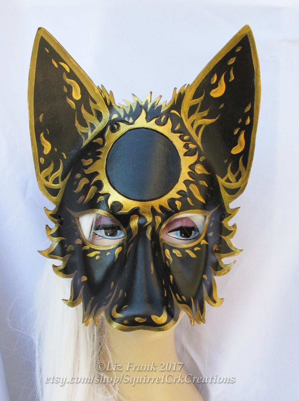 Wolf Mask Animal mask Leather Mystic Sun Wolf LARP | Etsy