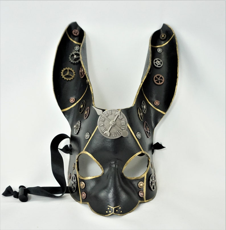 Steampunk Leather Rabbit Mask Role Play Bunny Rabbit | Etsy