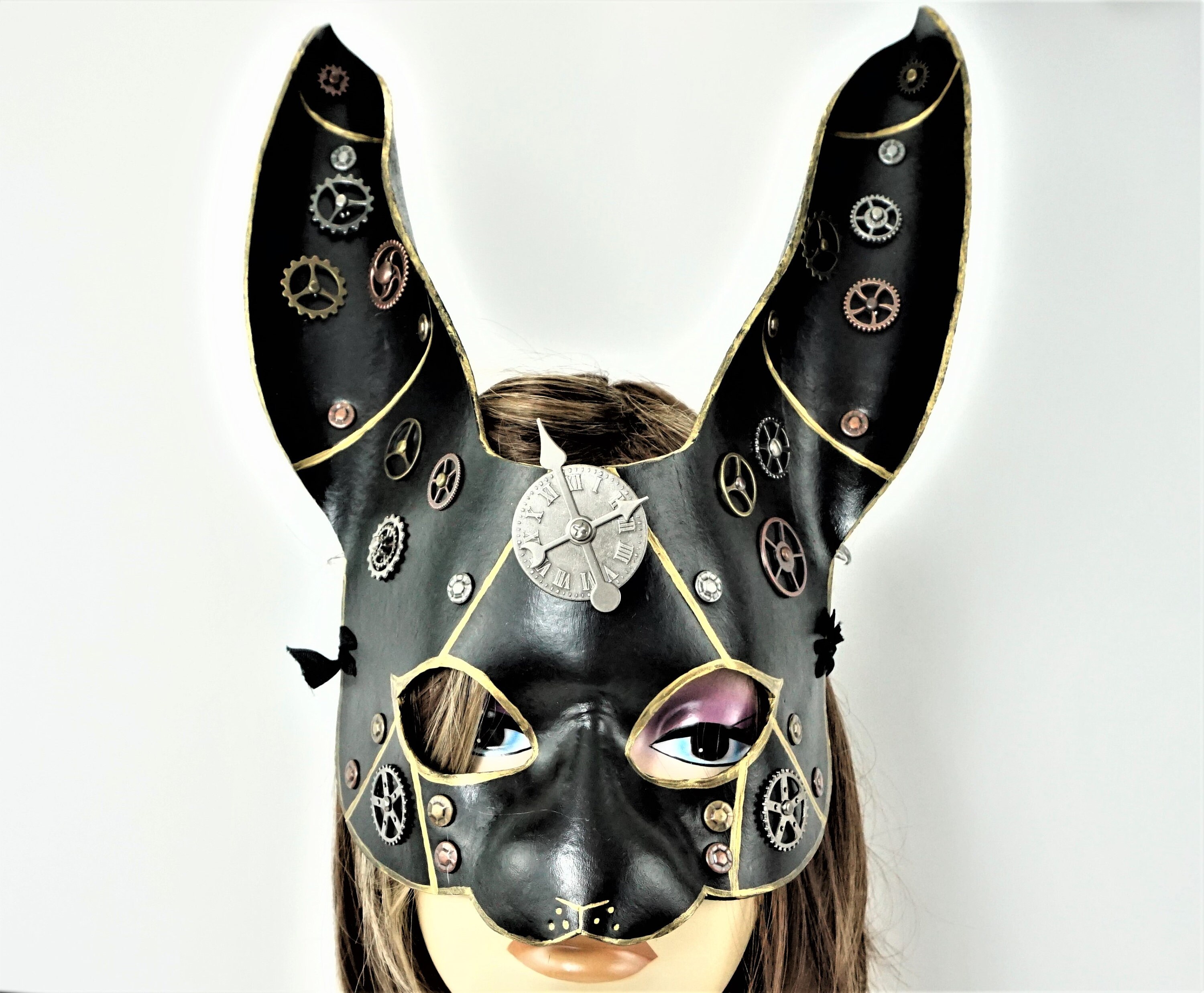 Steampunk Leather Rabbit Mask Role Play Bunny Rabbit | Etsy