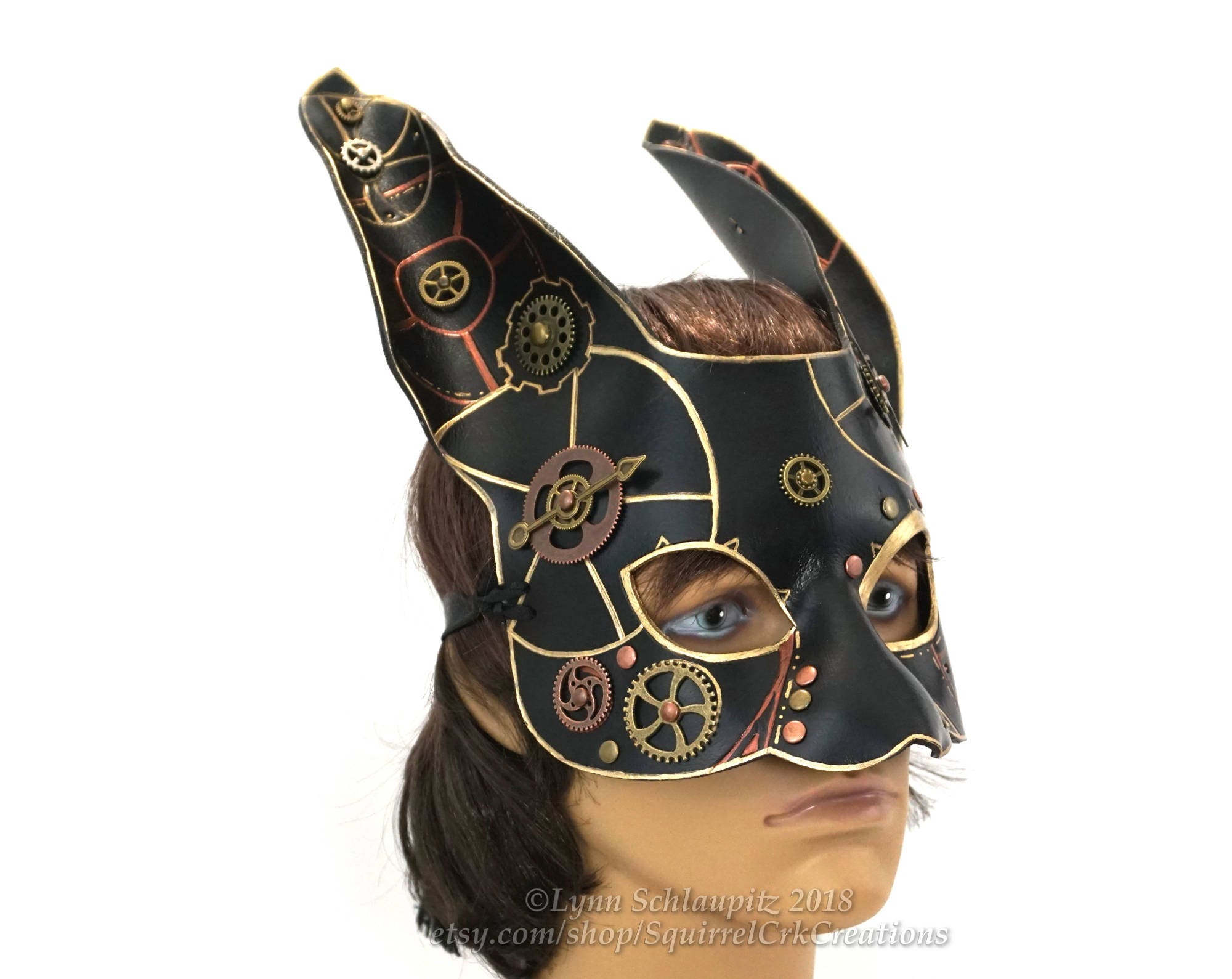 Steampunk Rabbit Mask Animal mask larp Leather Steampunk | Etsy