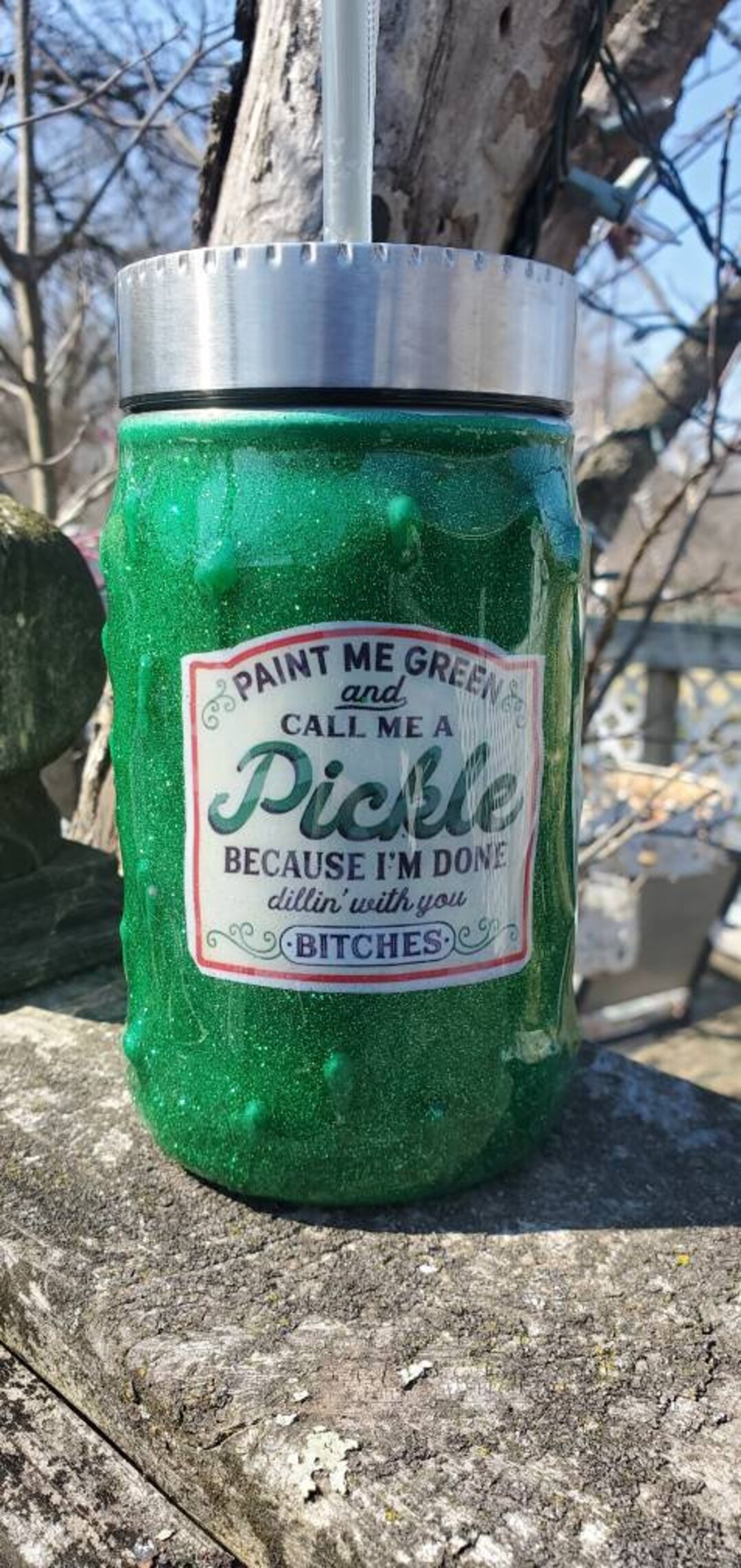 Pickle Themed Glitter Tumbler - Etsy