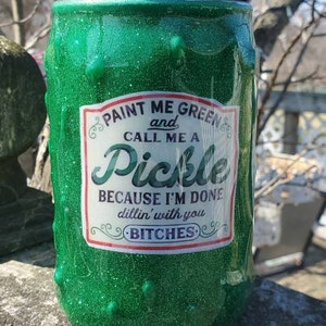 Pickle Themed Glitter Tumbler - Etsy