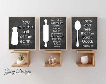 Printable Bible Verse Farmhouse Printable Scripture Kitchen | Etsy