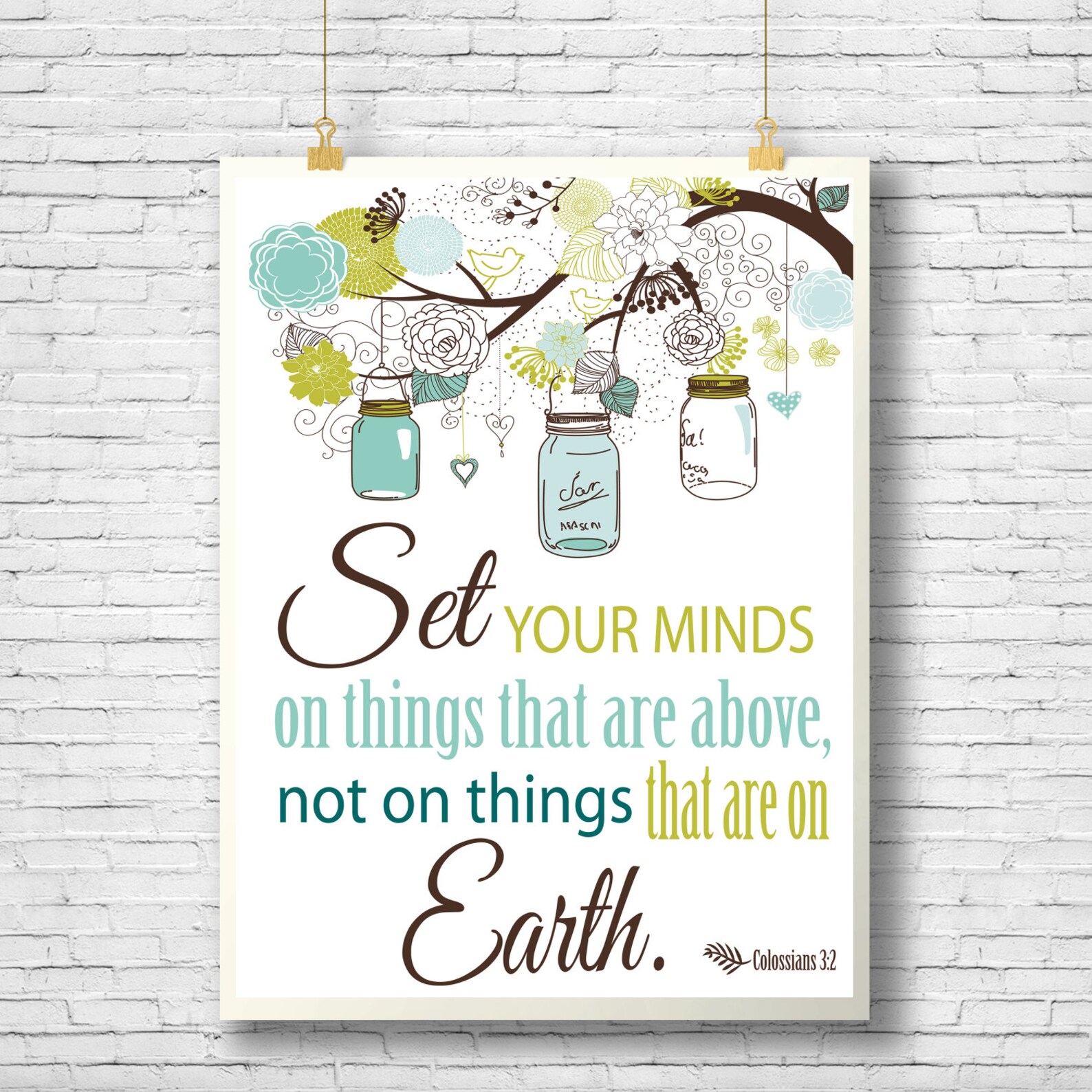 Scripture Art Bible Verse Set Your Mind on Things Above - Etsy
