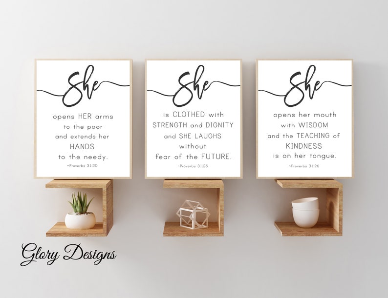Printable Set of 3 Farmhouse Printables Bible Verse - Etsy