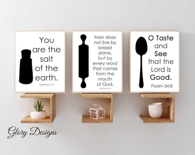 Printable Bible Verse Farmhouse Printable Scripture Kitchen | Etsy