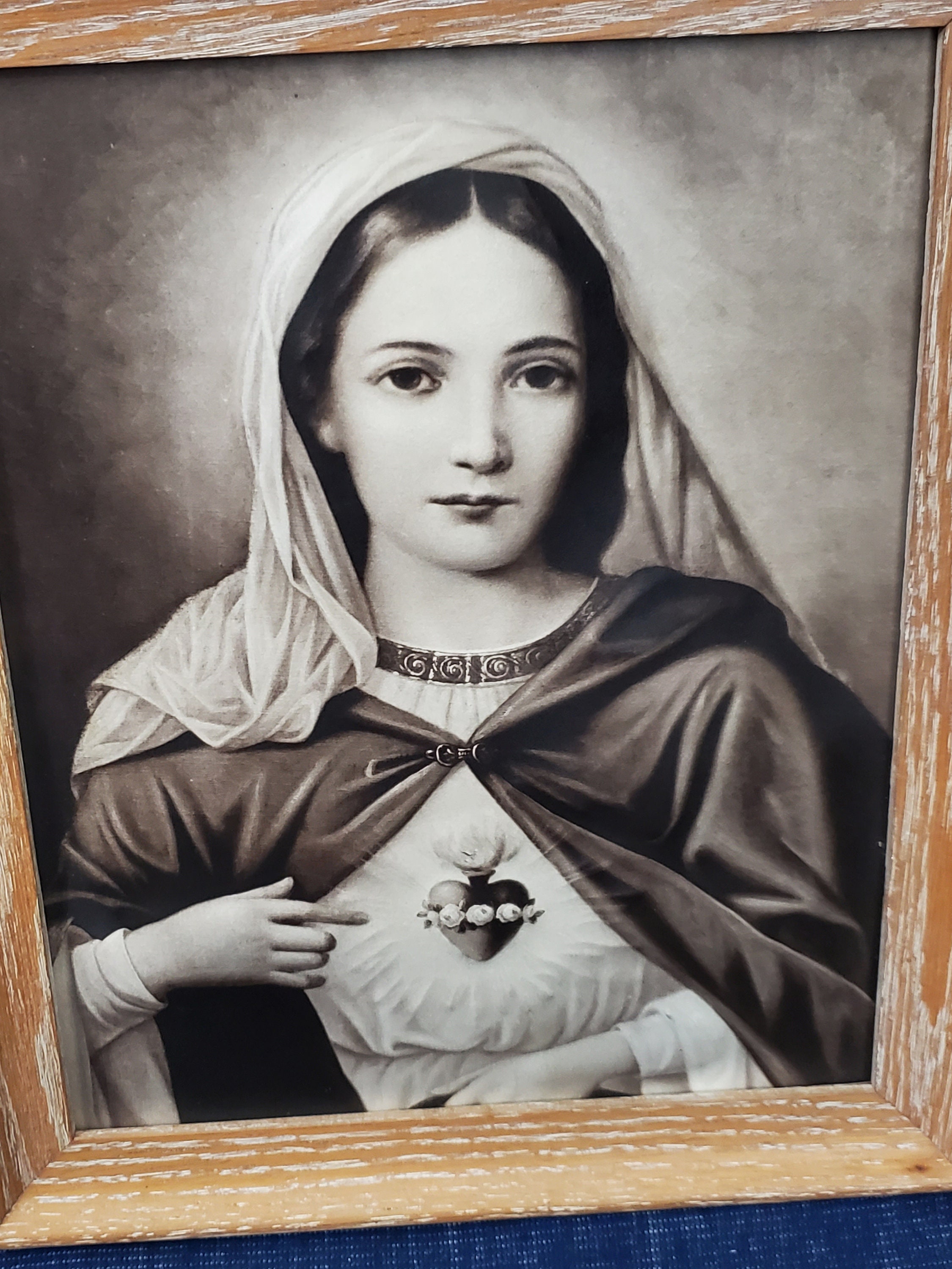 Blessed Mother Mary Immaculate Heart Hand Crafted by Dimensional Photo ...
