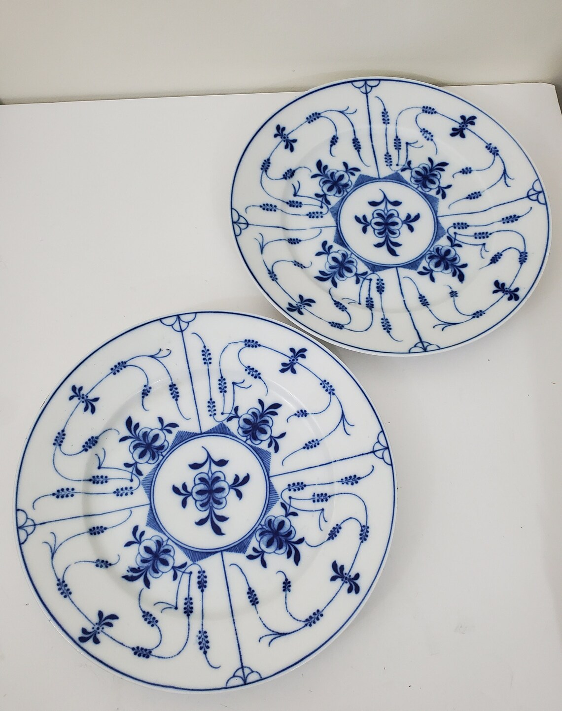 O & EG Royal Austria Blue and White 2 Replacement 10 Inch Dinner Plates ...