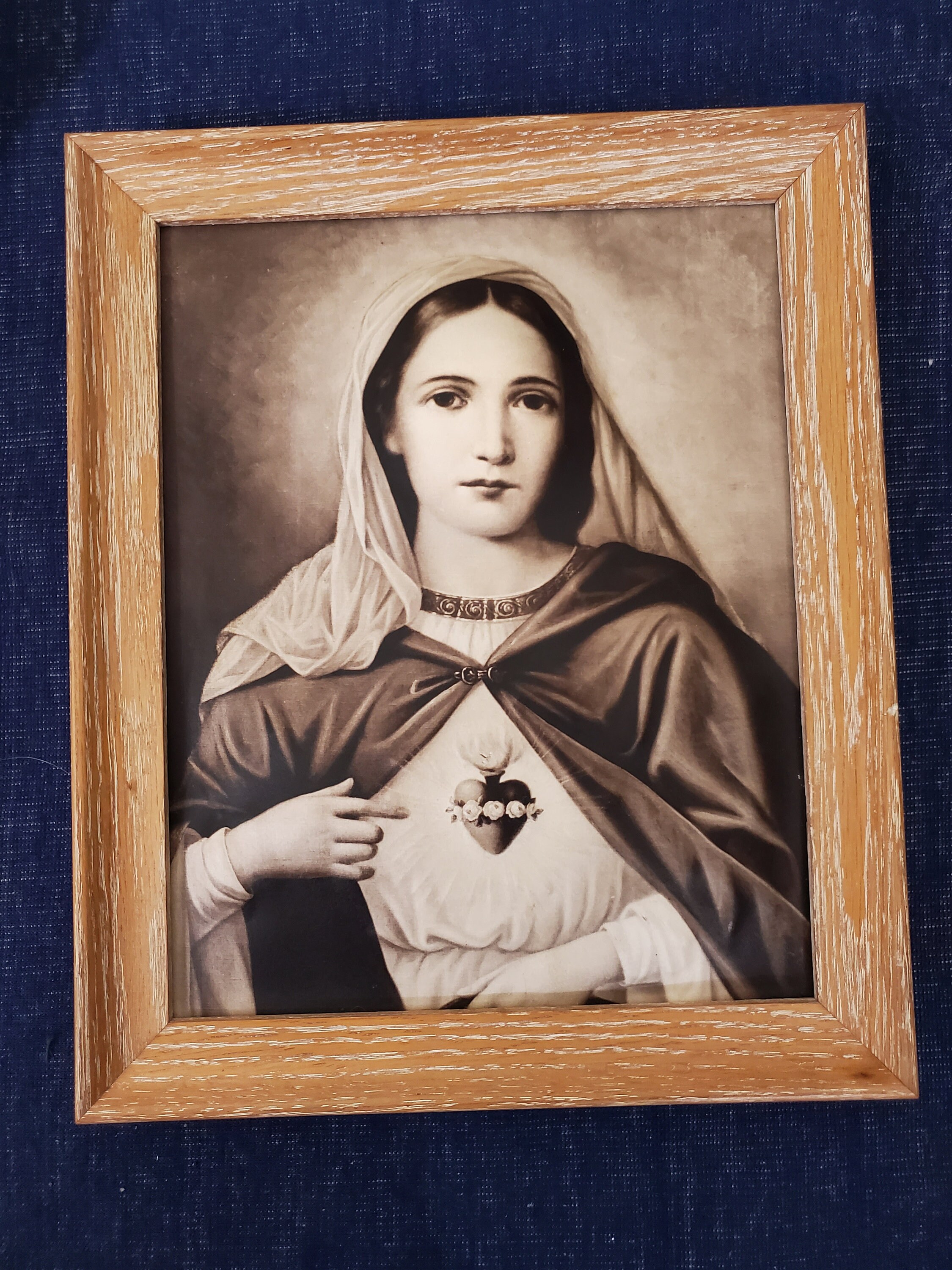 Blessed Mother Mary Immaculate Heart Hand Crafted by Dimensional Photo ...
