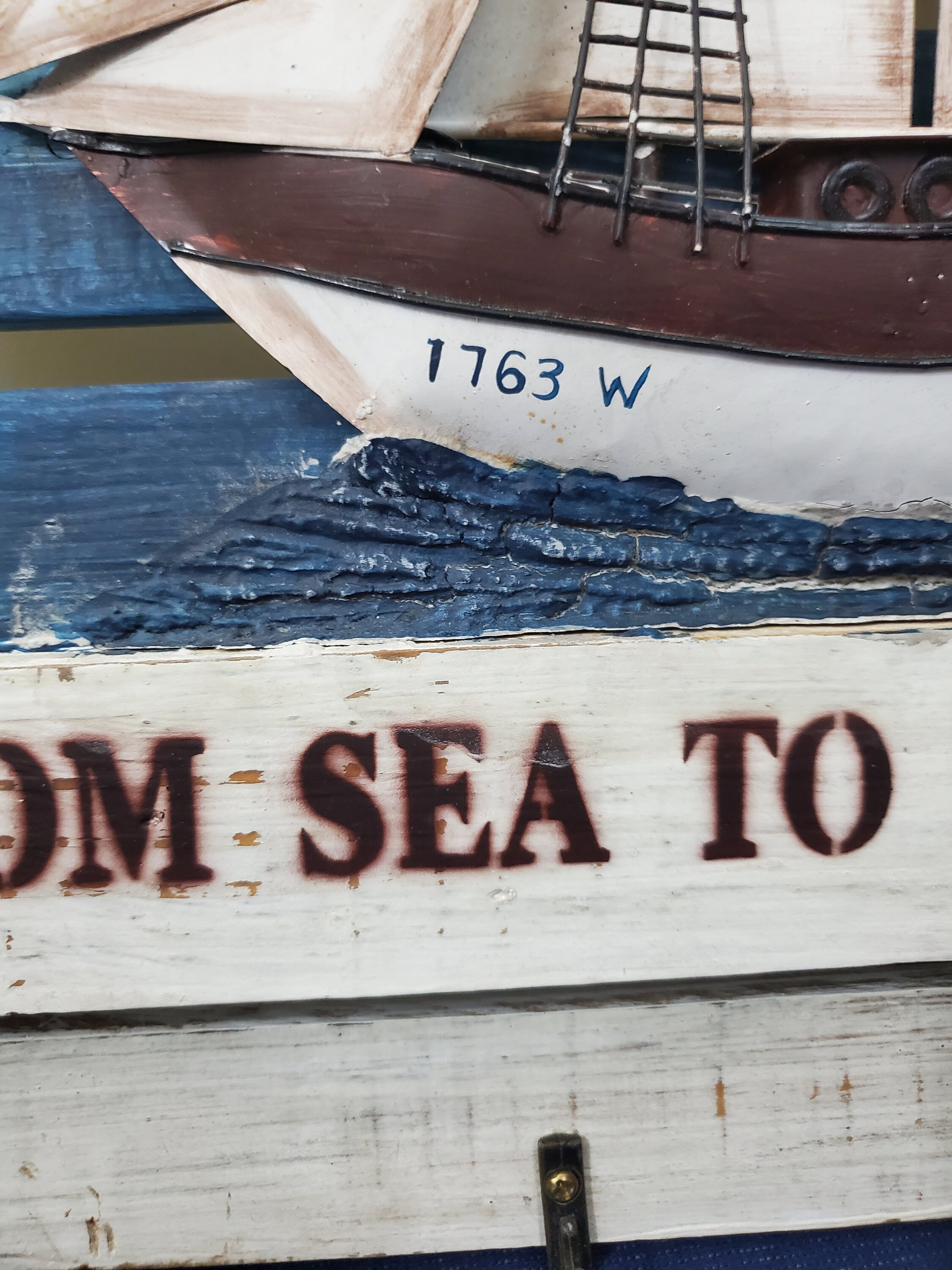 Vintage Nautical Decor Ship Key Holder From Sea to Shining Sea 13" X 14 ...
