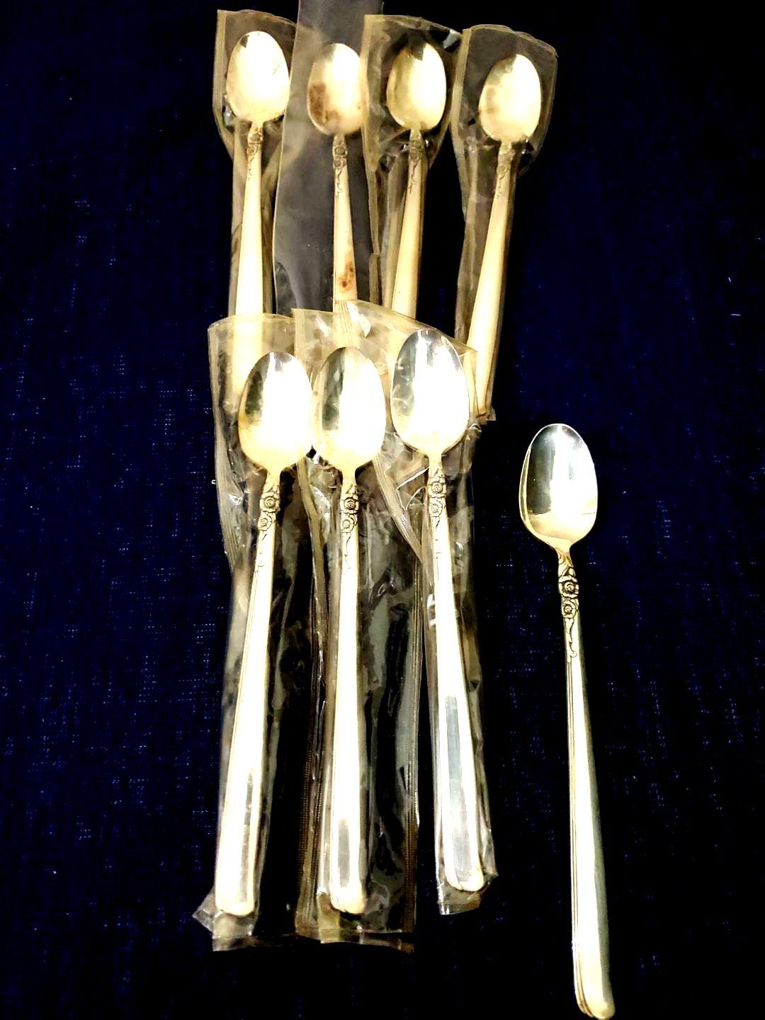 Vtg Ice Tea Spoons Oneida Prestige Gay Adventure 1955 Mid Century ...