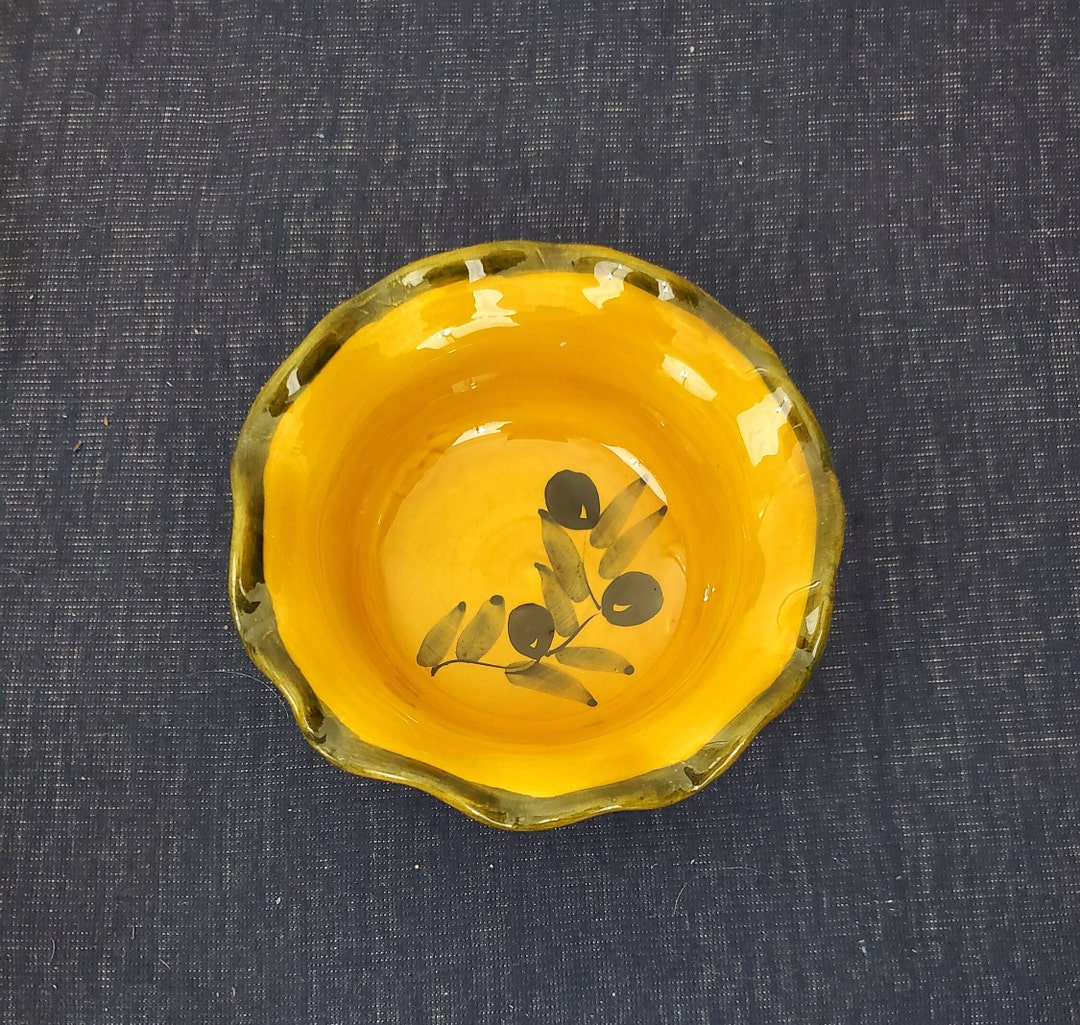 Vallauris Pottery Set of 5 Vintage French 6 Inch Fluted Edge Olives ...