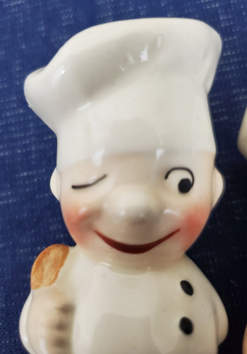 Vintage 1950s Chef Couple Hand Painted Salt and Pepper Shakers Crafted ...