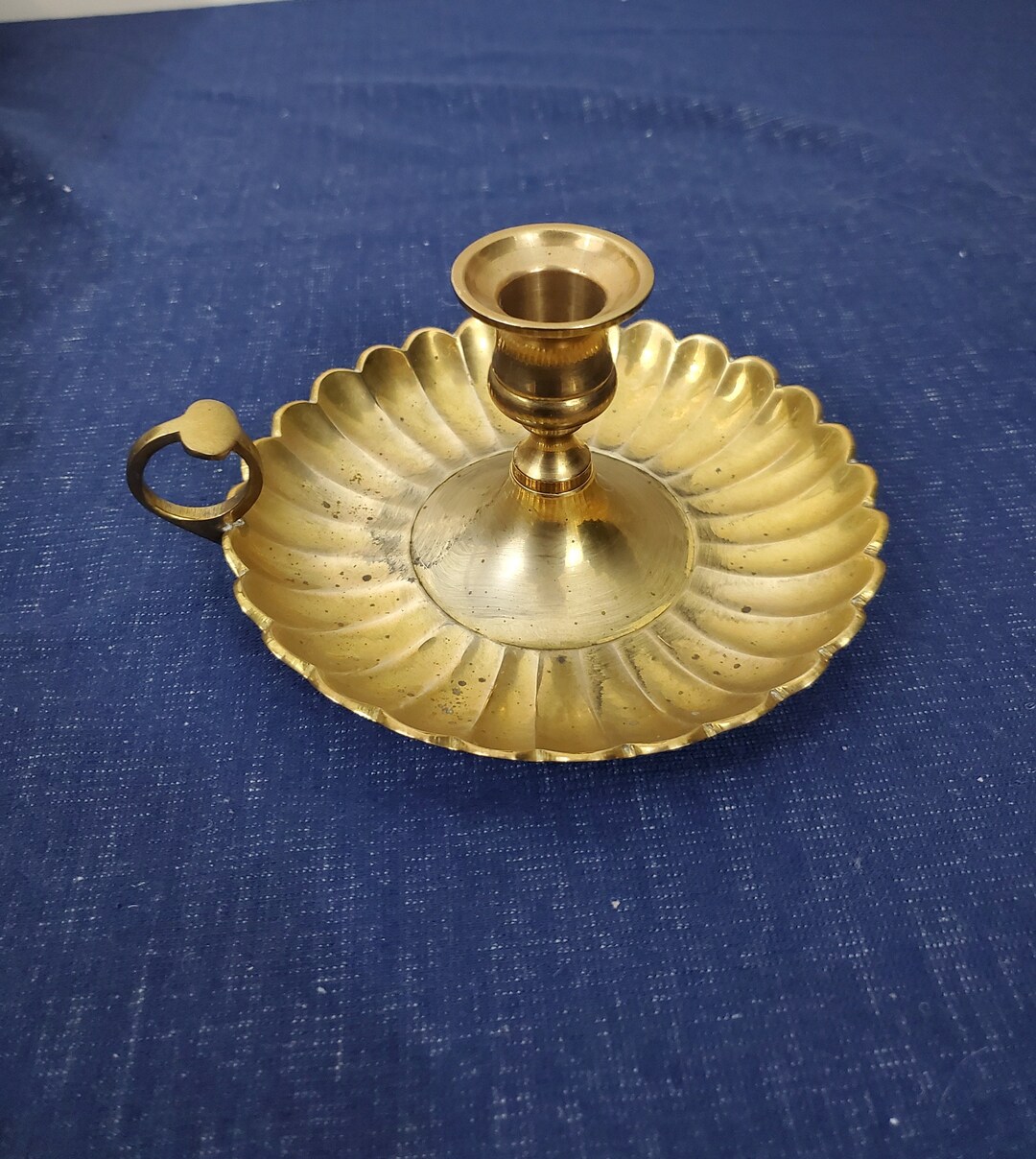 Rosenthal Netter Inc Solid Brass Ornate Scalloped Candle Holder ...