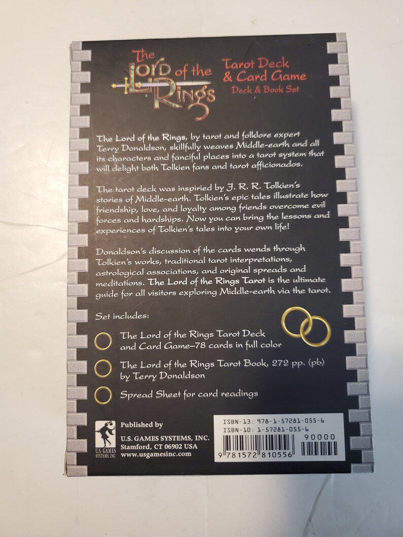 The Lord of the Rings Tarot Deck and Card Game Book Set Vintage 1997 - Etsy
