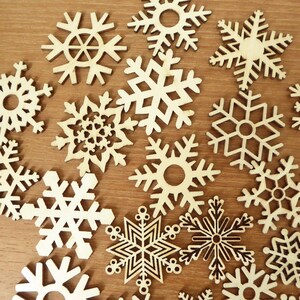 Laser Cut Wood Snowflakes, Mixed Sizes, Set of 36 - Etsy