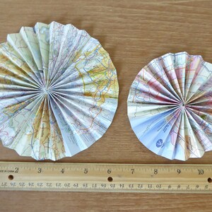 Nine Round Paper Map Page Folded Ornaments, Use for Classroom ...