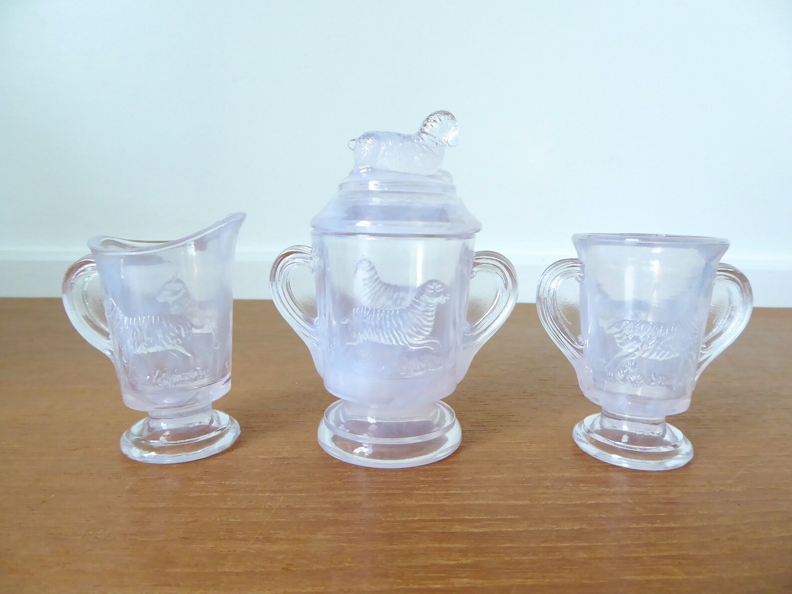 Three Boyd Glass Children's Lamb Glassware Set, Touch of Pink - Etsy