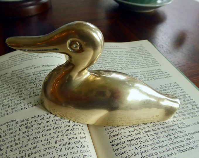 Palm-sized Solid Brass Duck Measuring 4 1/4 X 1 5/8 X 2 1/2 Inches - Etsy
