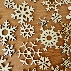 Laser Cut Wood Snowflakes, Mixed Sizes, Set of 36 - Etsy