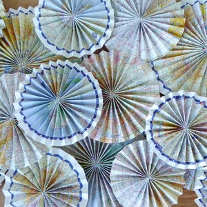 Nine Round Paper Map Page Folded Ornaments, Use for Classroom ...