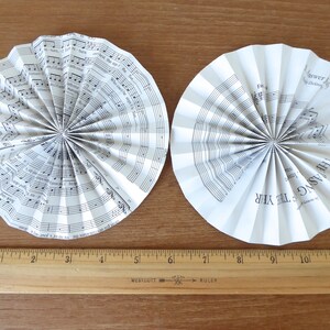 20 Handmade Folded Music Paper Discs or Ornaments Made From Vintage ...
