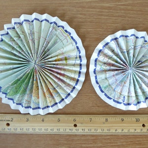 Nine Round Paper Map Page Folded Ornaments, Use for Classroom ...