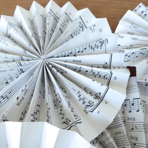 20 Handmade Folded Music Paper Discs or Ornaments Made From Vintage ...
