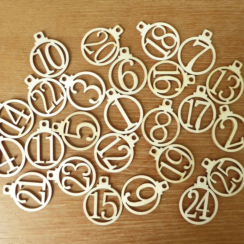 Advent Number Tags Wooden - Etsy