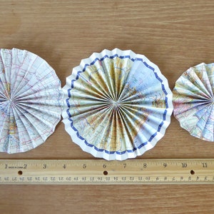 Nine Round Paper Map Page Folded Ornaments, Use for Classroom ...