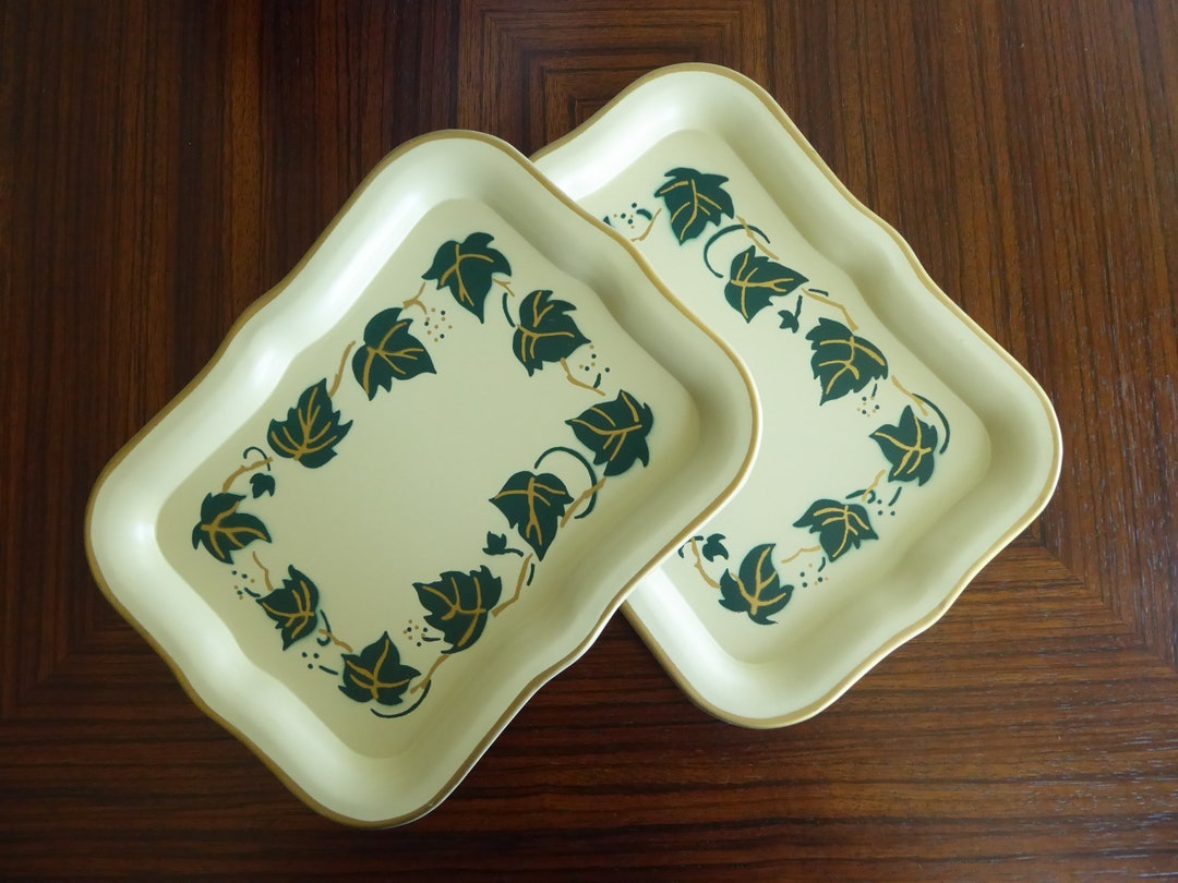 Vintage Green Ivy Supper Trays - American Art Works - Set of 2 - Etsy