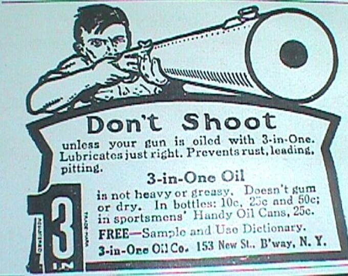 Original Antique GUN OIL Bottle - 3 in 1 Oil - G. W. COLE Co. - 1890's ...