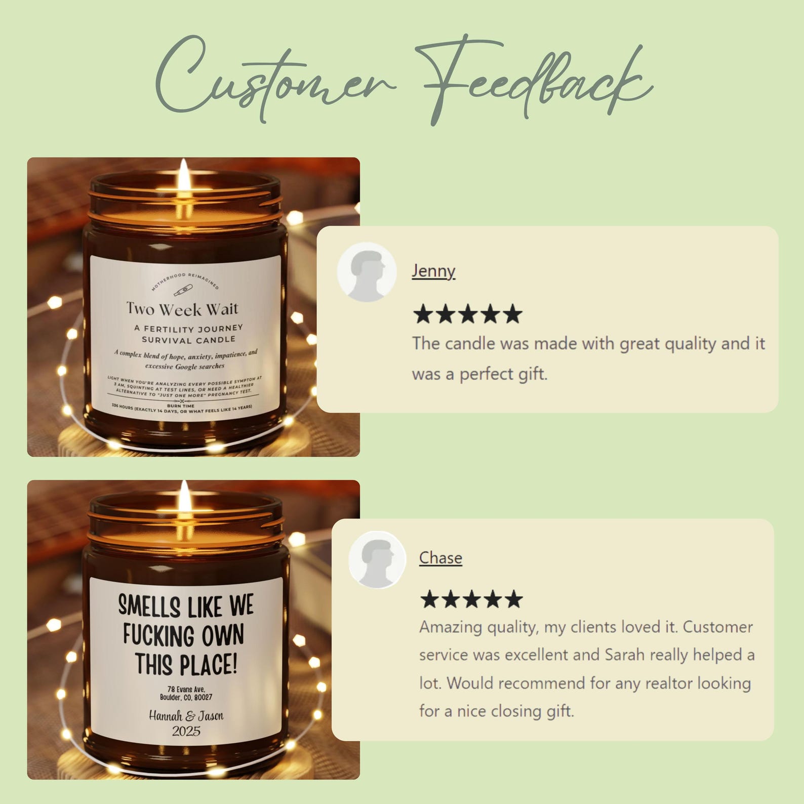 Two Week Wait Fertility Survival Candle for IVF Gift, Funny IVF Gift ...